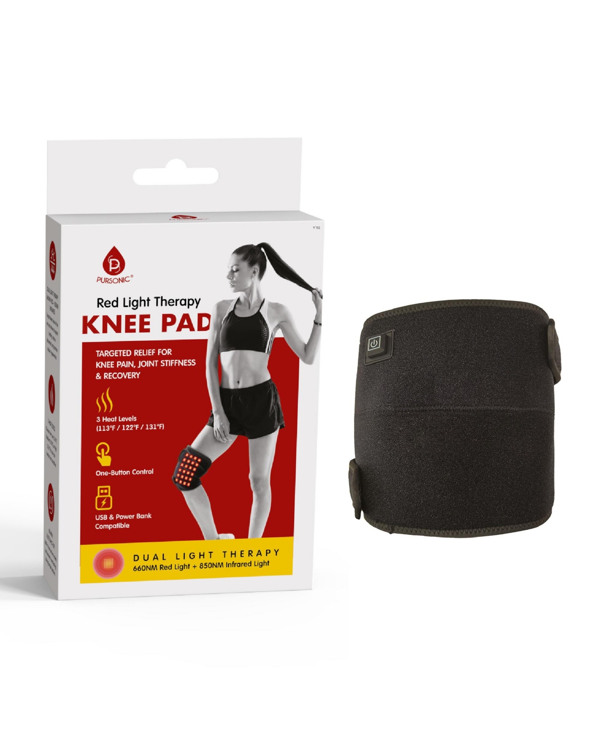 Click here for Pursonic Red Light Therapy Knee Pad – Targe... prices