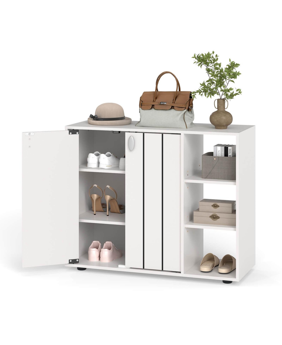 Click here for Costway 3-Tier Wooden Shoe Storage Organizer with... prices