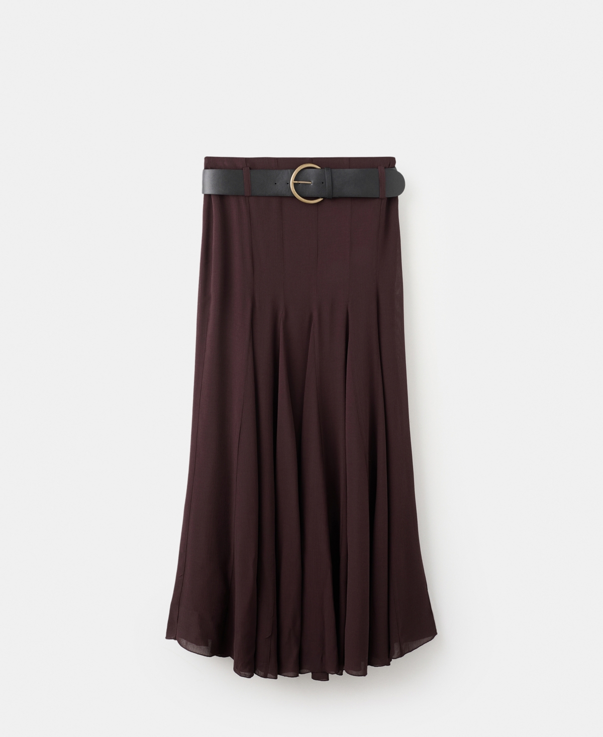 Click here for Mango Womens Godet Belt Skirt - Maroon prices