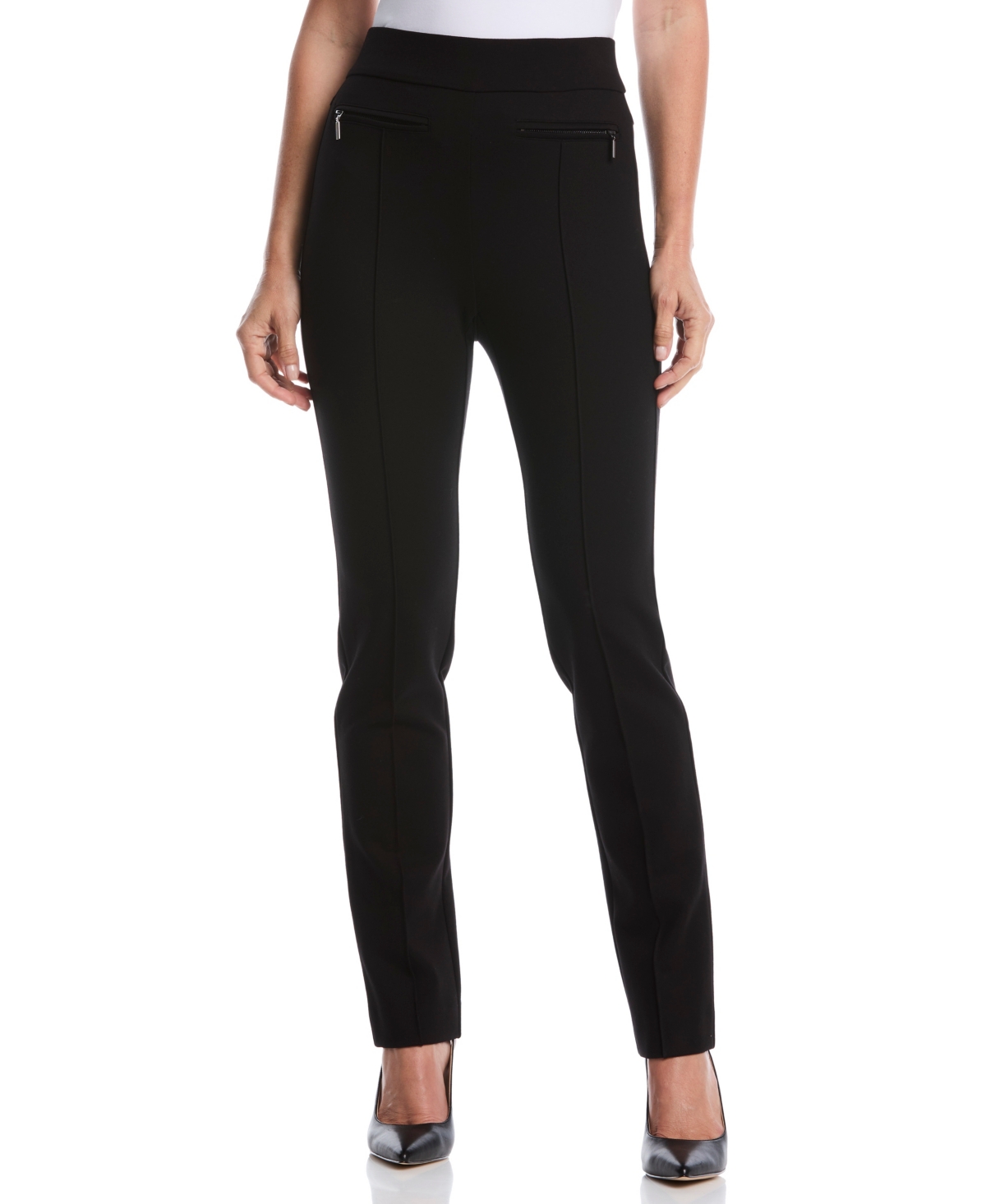 Click here for Rafaella Petite Ponte Slim Leg Pants - Black prices
