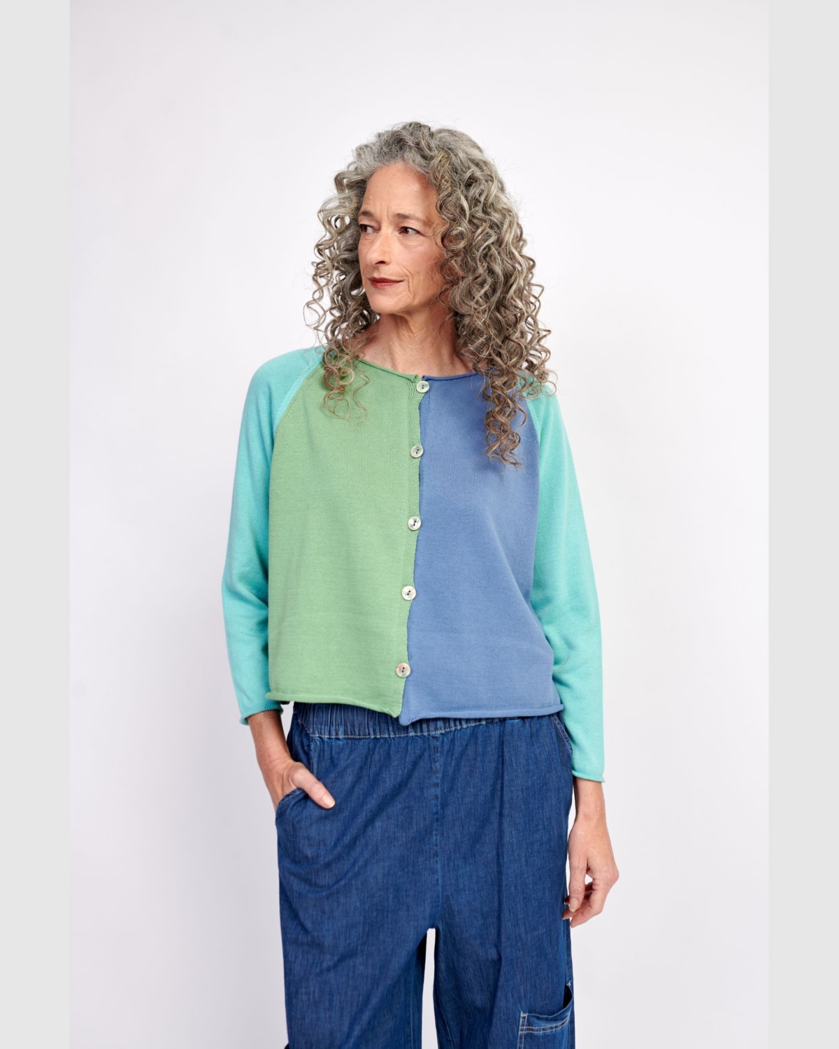 Click here for Alembika Womens Seashell Cardigan - Aqua prices