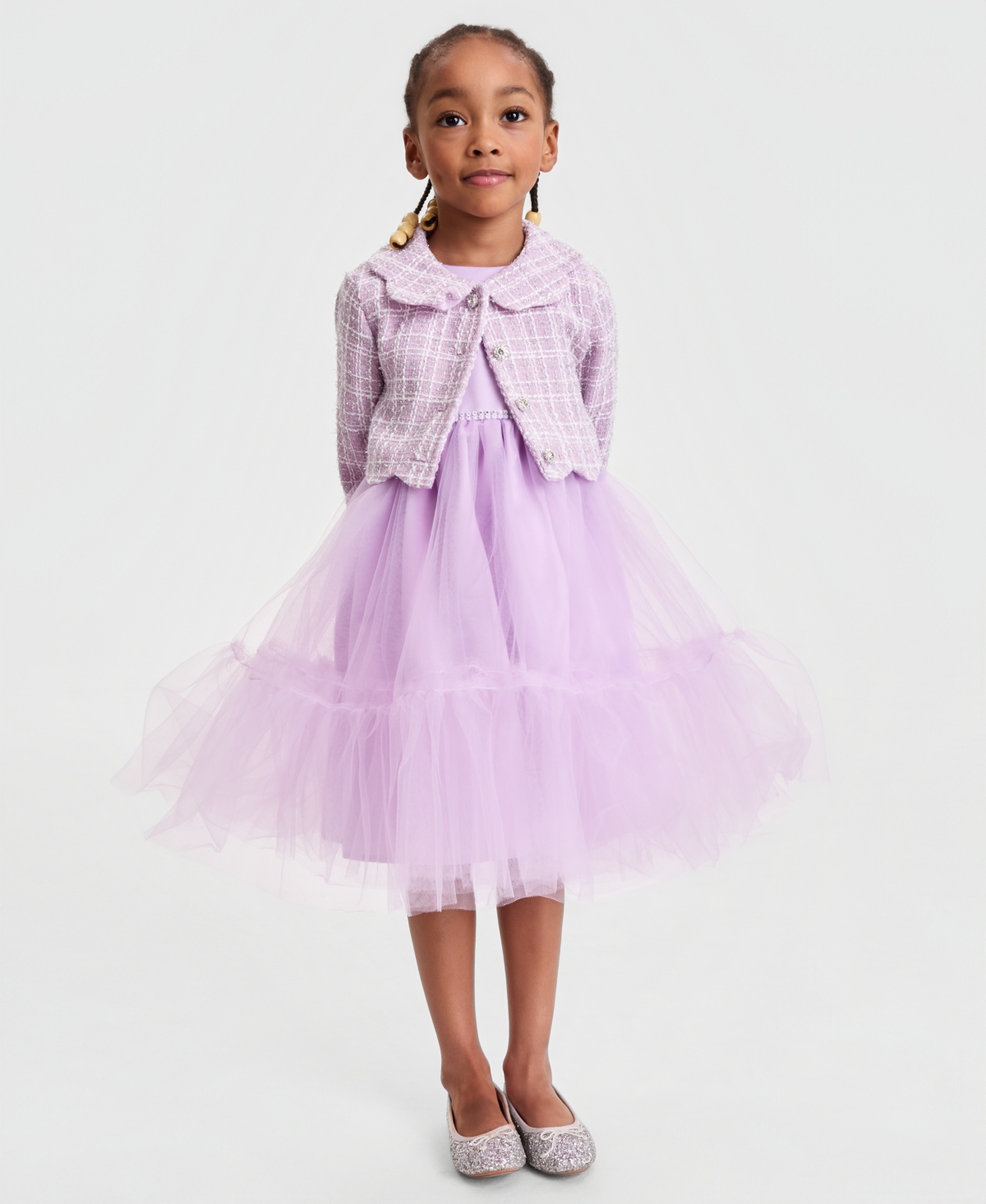 Click here for Blueberi Boulevard Girls 2T-6X Boucle Jacket and D... prices