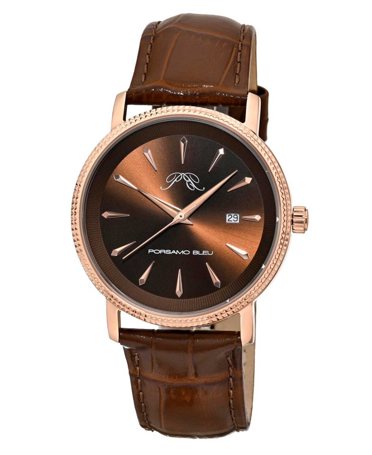 Click here for Porsamo Bleu Mens Veritas 2 Genuine Leather Band W... prices