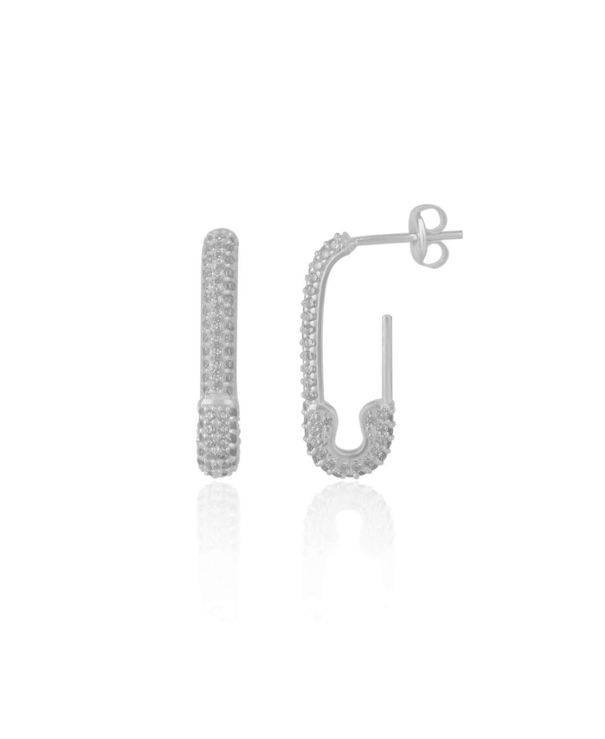 Click here for Spero London Womens Pave Stud Safety Pin Earring J... prices