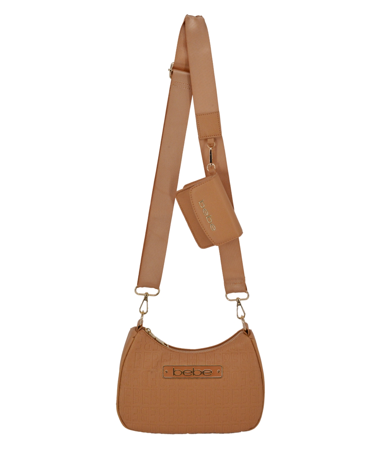 Click here for Bebe Womens Thea Small Crossbody Bag - Camel prices
