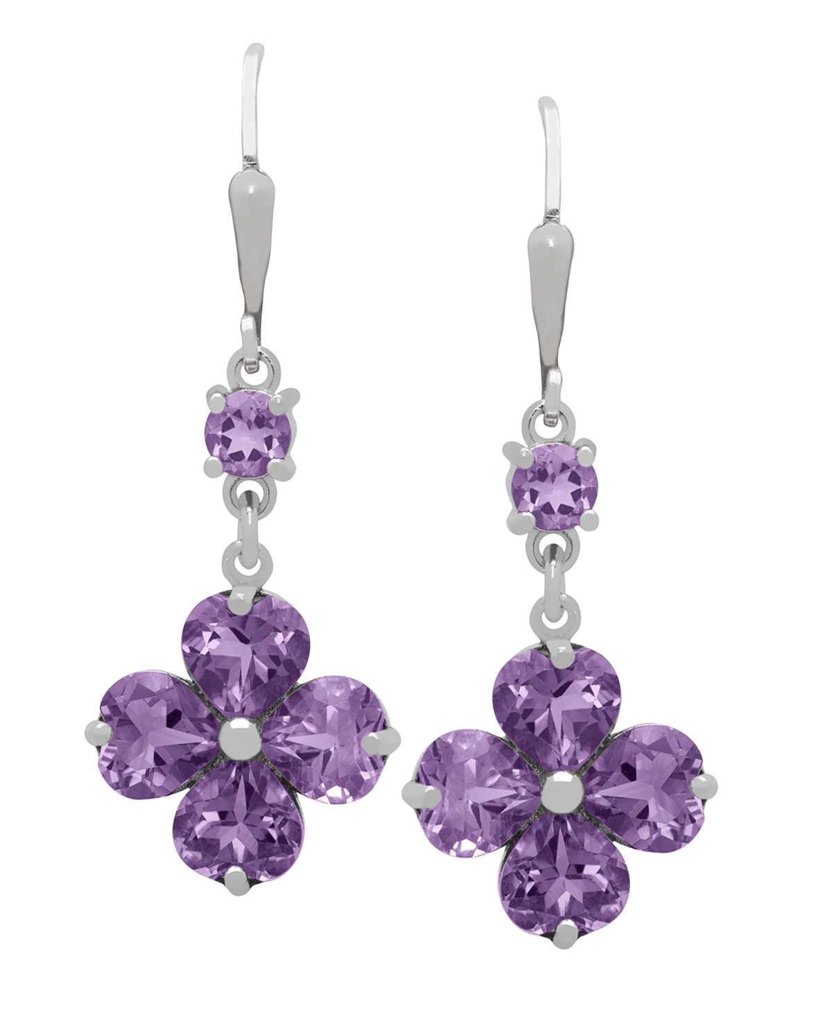Click here for Macys Genuine Amethyst Flower Drop Dangle Earrings... prices