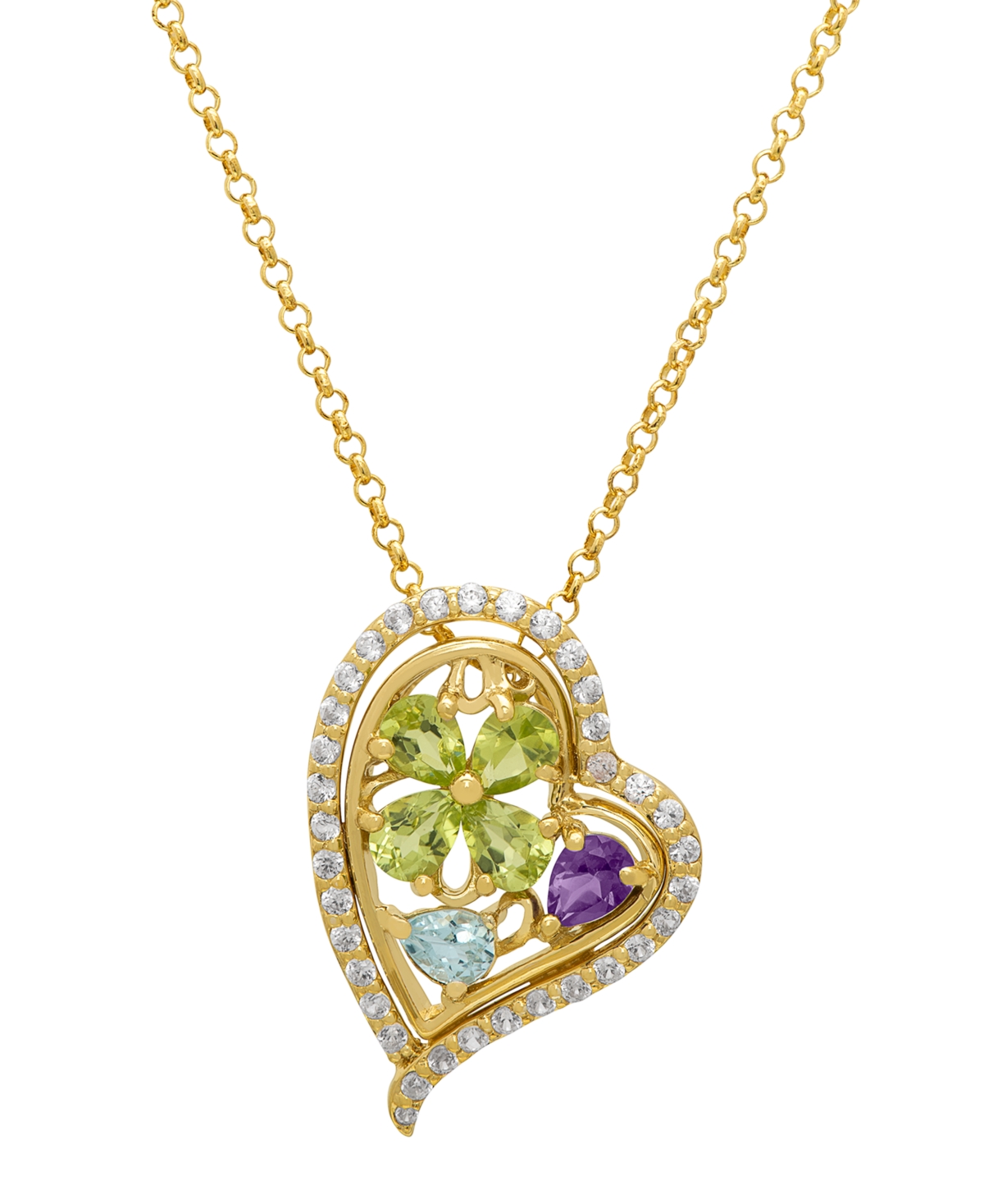 Click here for Macys Multi-Stone (1.27 ct. t.w.) Heart Pendant Ne... prices