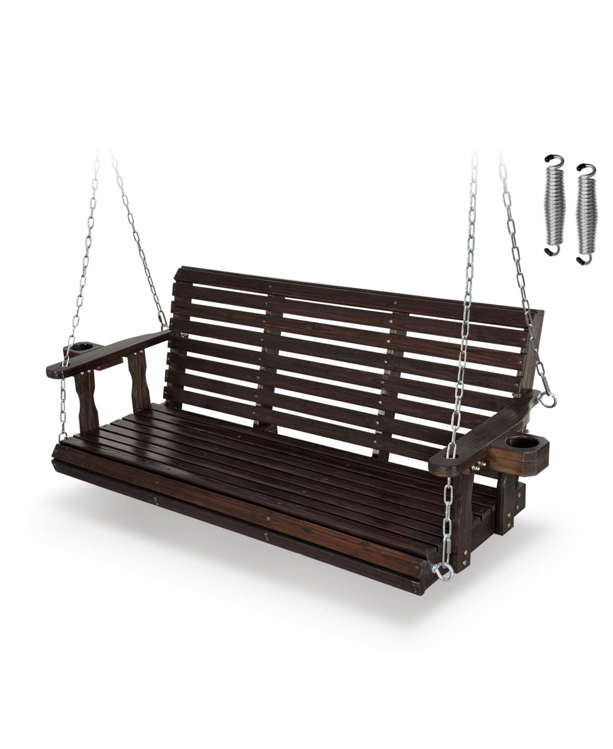 Click here for Mega Casa Wooden Porch Swing 3-Seater  High Backre... prices