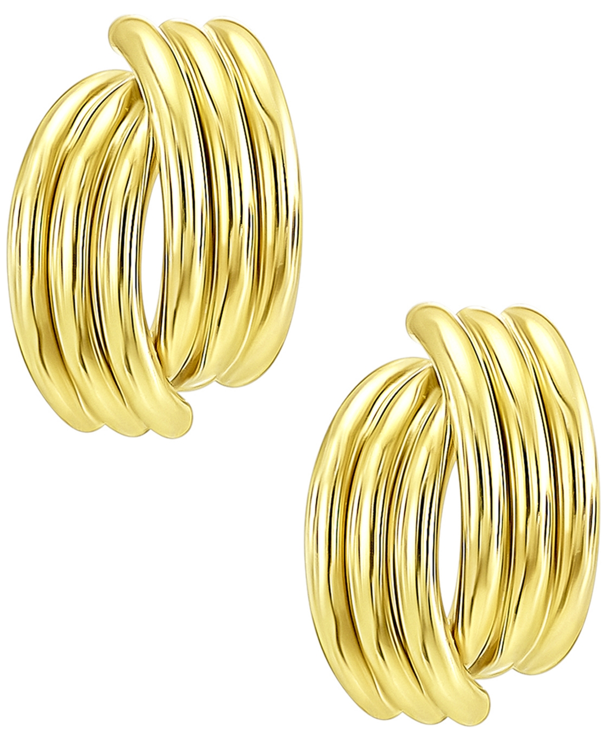 Click here for Macys Ribbed Stud Earrings in 10k Yellow Gold - Ye... prices