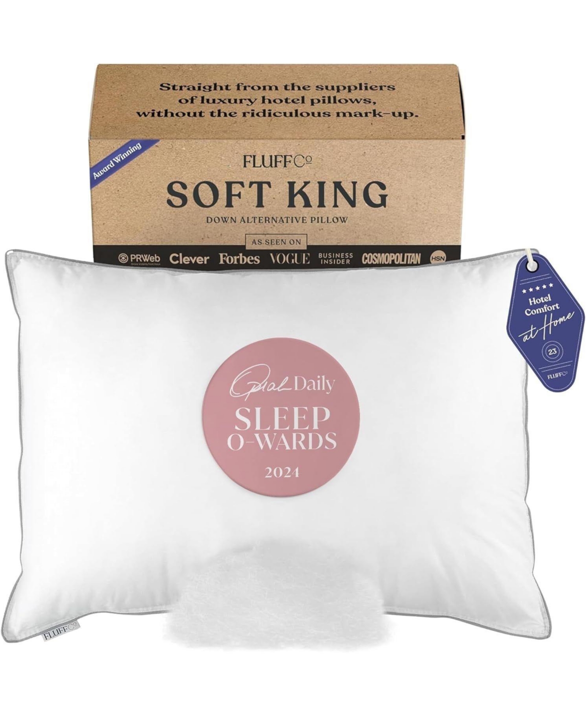Click here for FluffCo Down Alternative Classic Hotel Pillow - Ki... prices