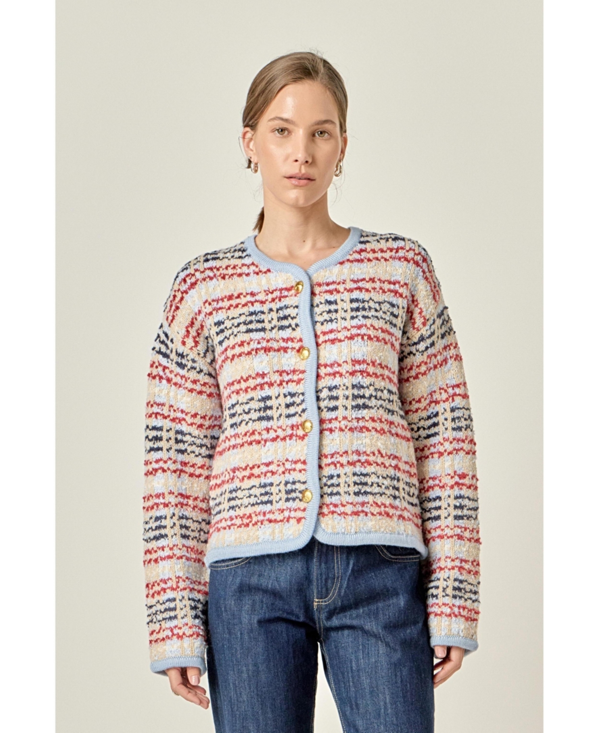 Click here for English Factory Womens Textured Stripe Jacket - Po... prices