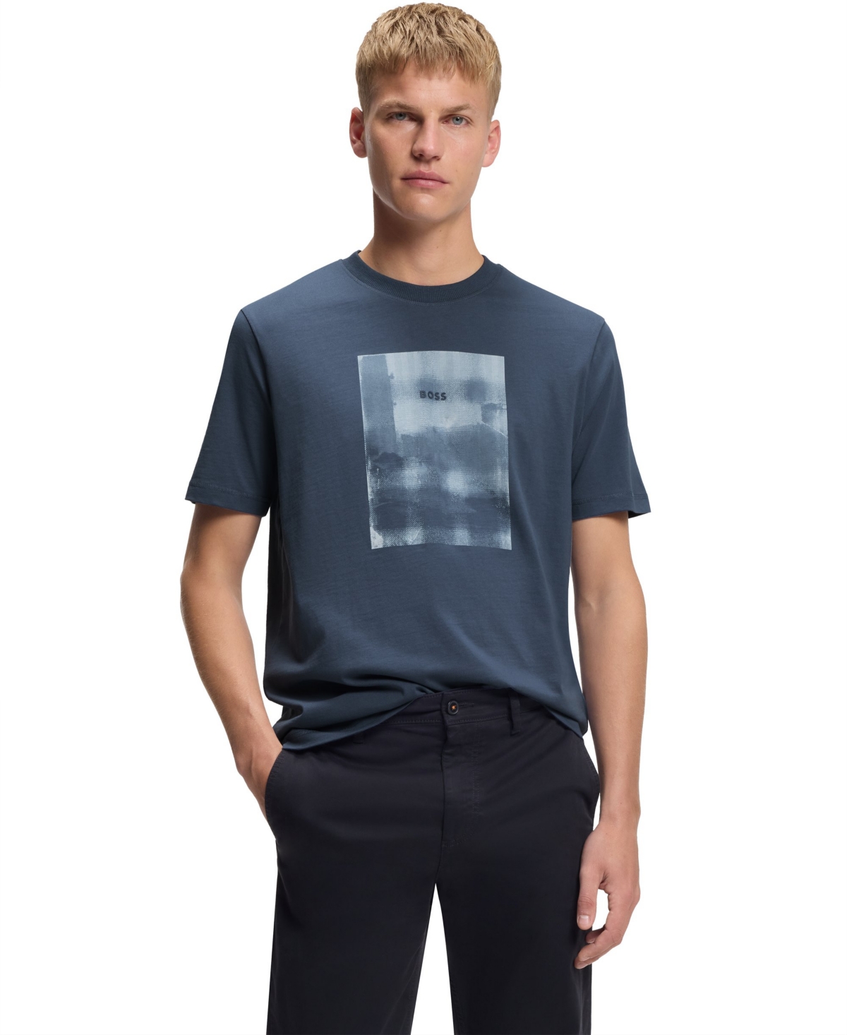Click here for Boss by Hugo Boss Mens Printed Artwork Cotton-Jers... prices