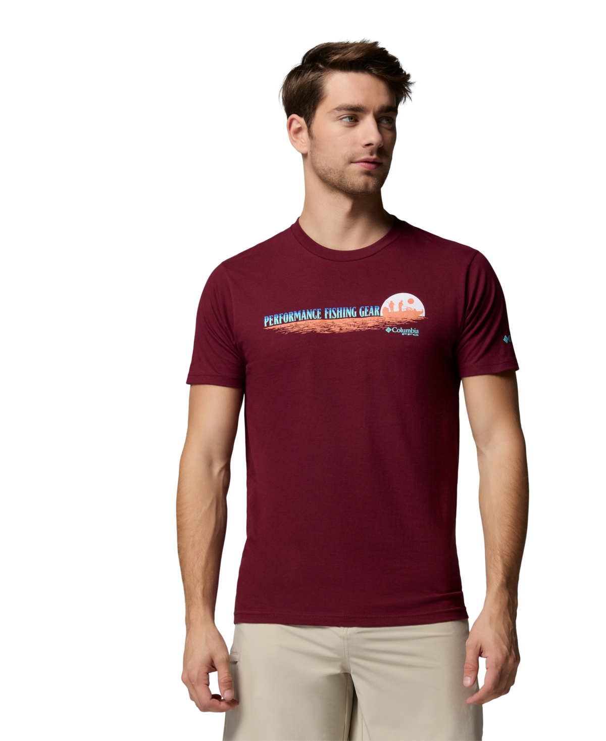 Click here for Columbia Mens Pfg Elliot Graphic T-Shirt - Rich Wi... prices