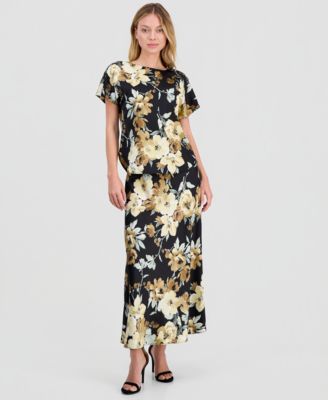 Click here for Anne Klein Womens Floral Print Bateau Neck Top Pul... prices
