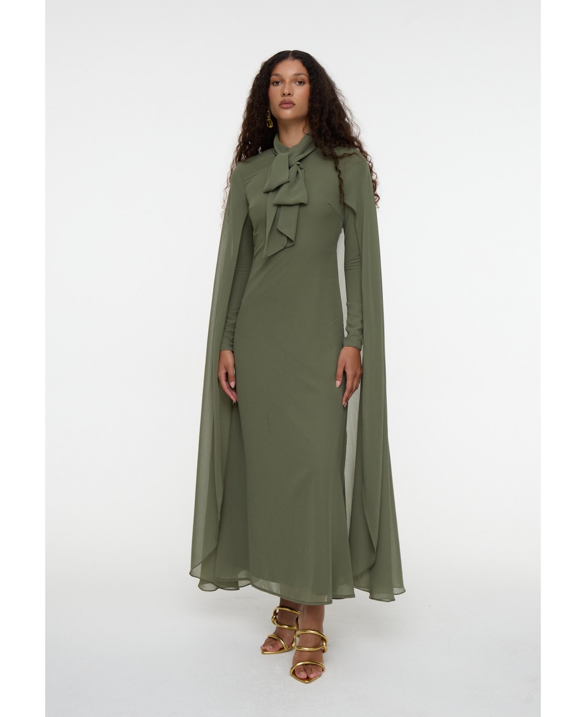 Click here for Maryisa Womens Maxi With Cape Style and Bow Modest... prices