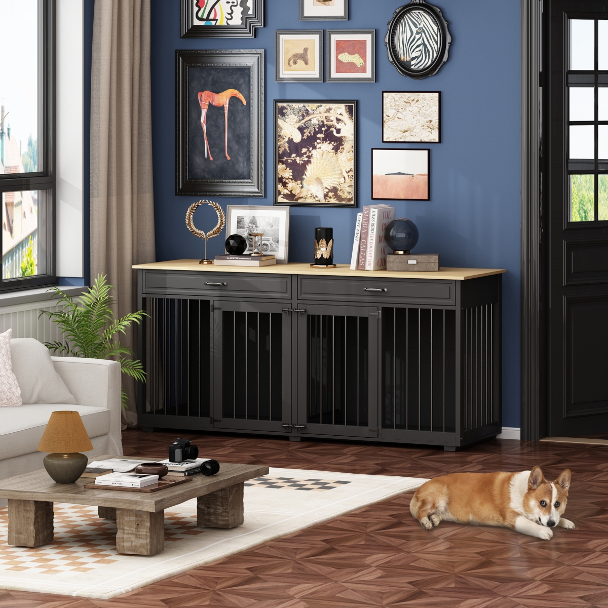 Click here for Homsee Furniture Style Dog Crates Large Wooden Pet... prices