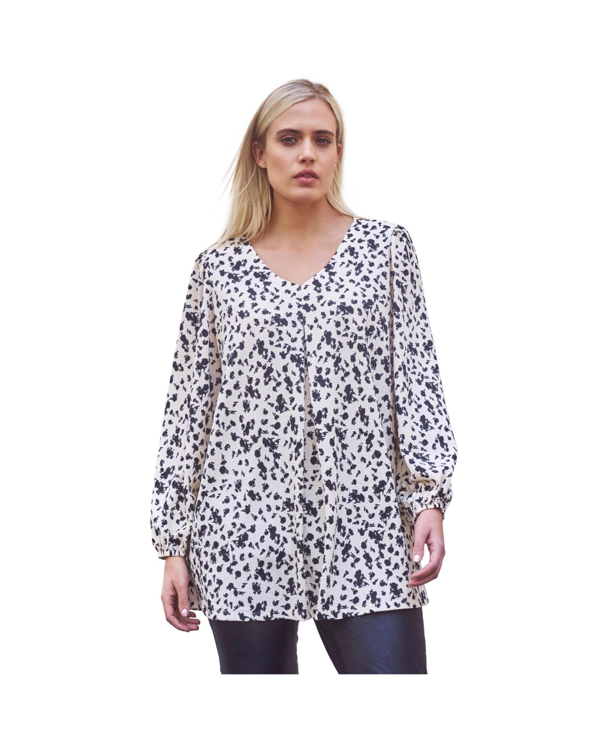 Click here for ellos Womens Inverted Pleat Textured Knit Tunic Wi... prices