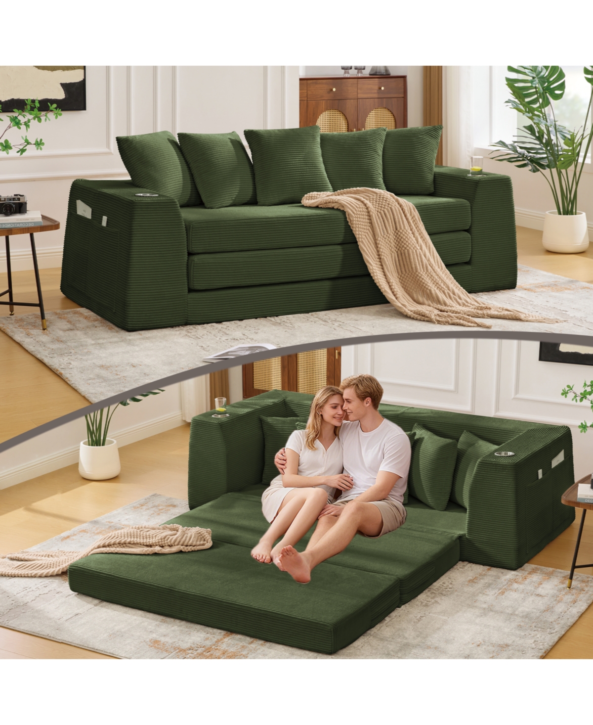 Click here for Streamdale Furniture Corduroy Convertible Sofa Bed... prices