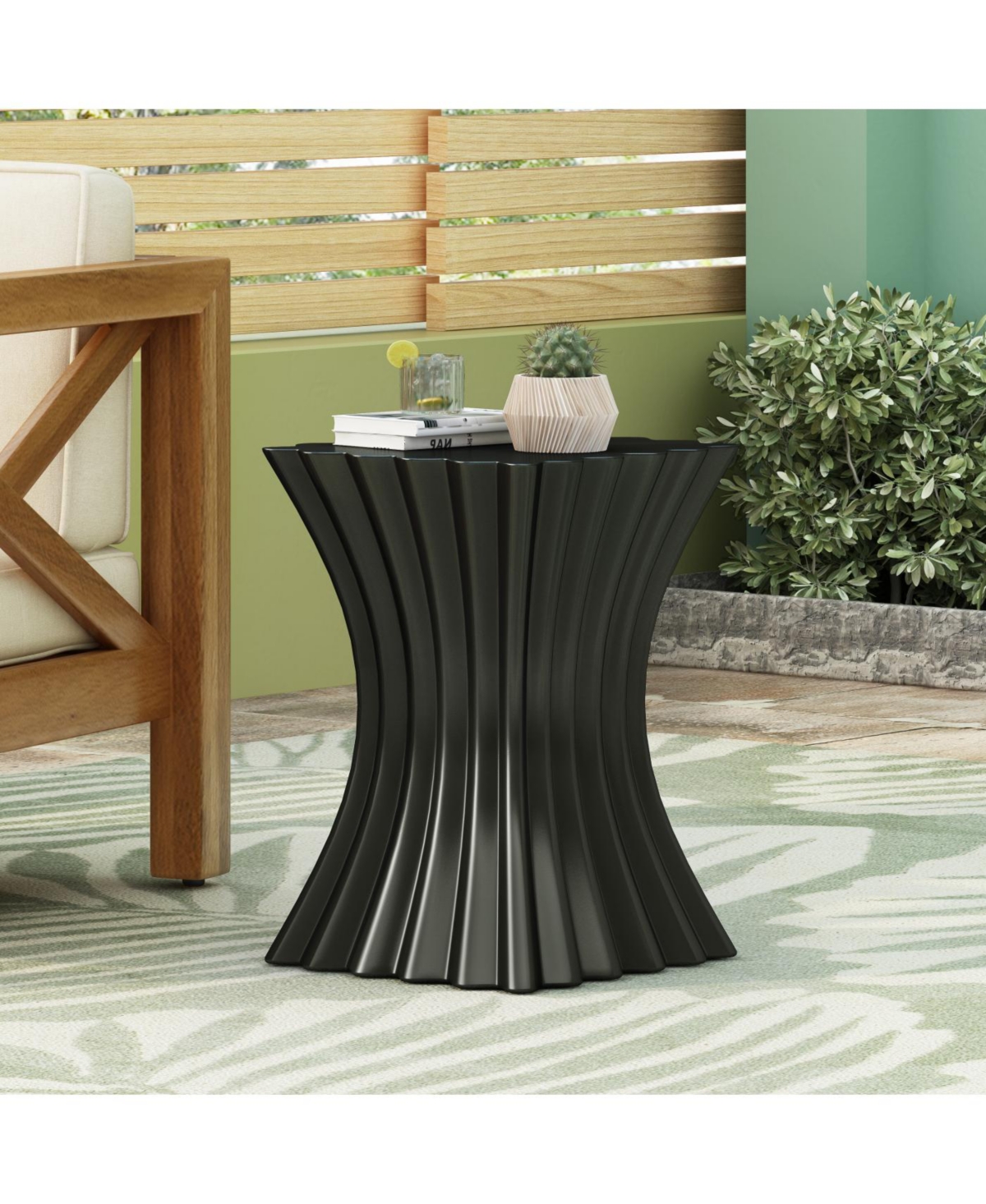 Click here for Streamdale Archaistic Wavy Side Table - Black prices