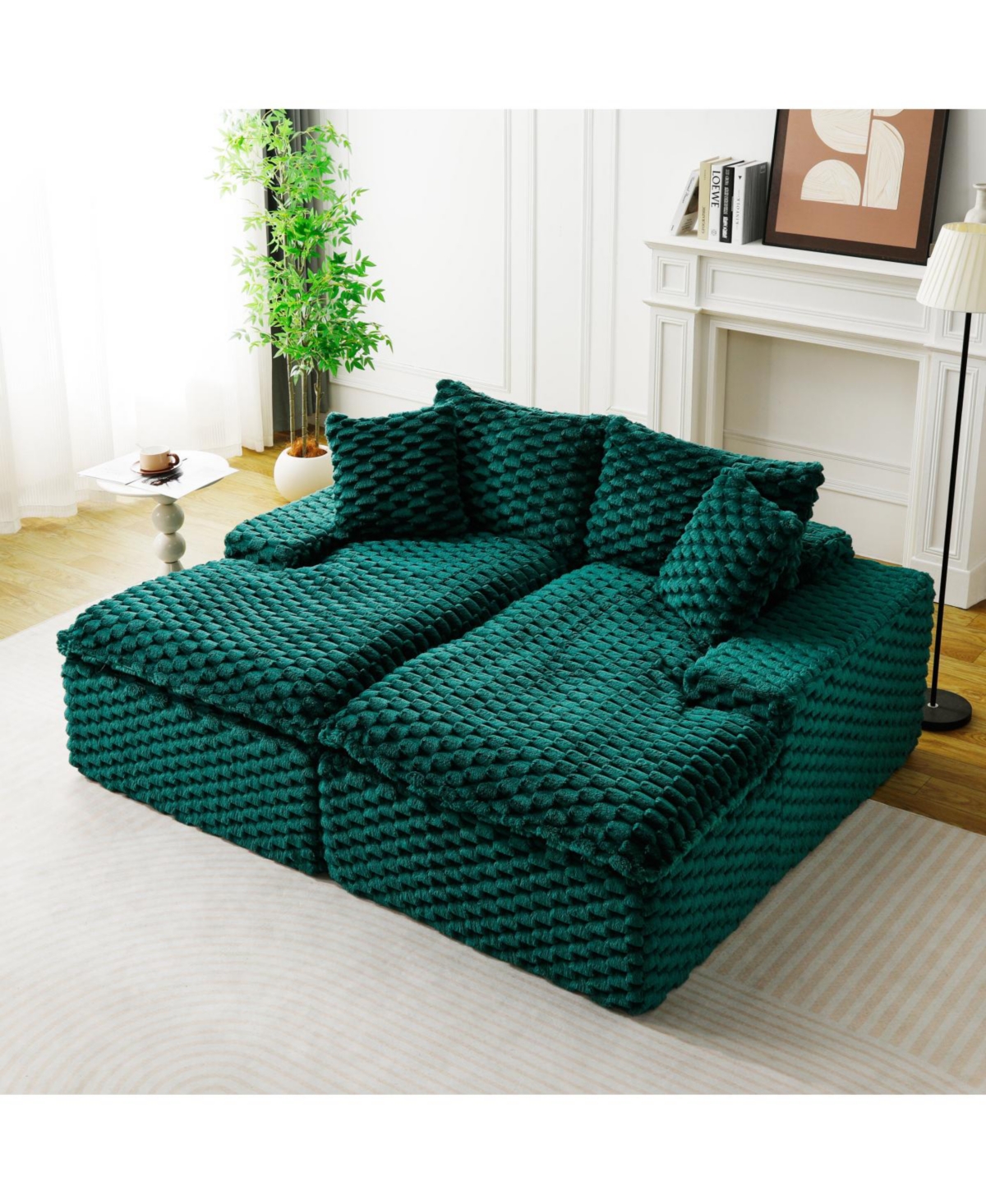 Click here for Streamdale Furniture Green Turtle Velvet Double Ch... prices