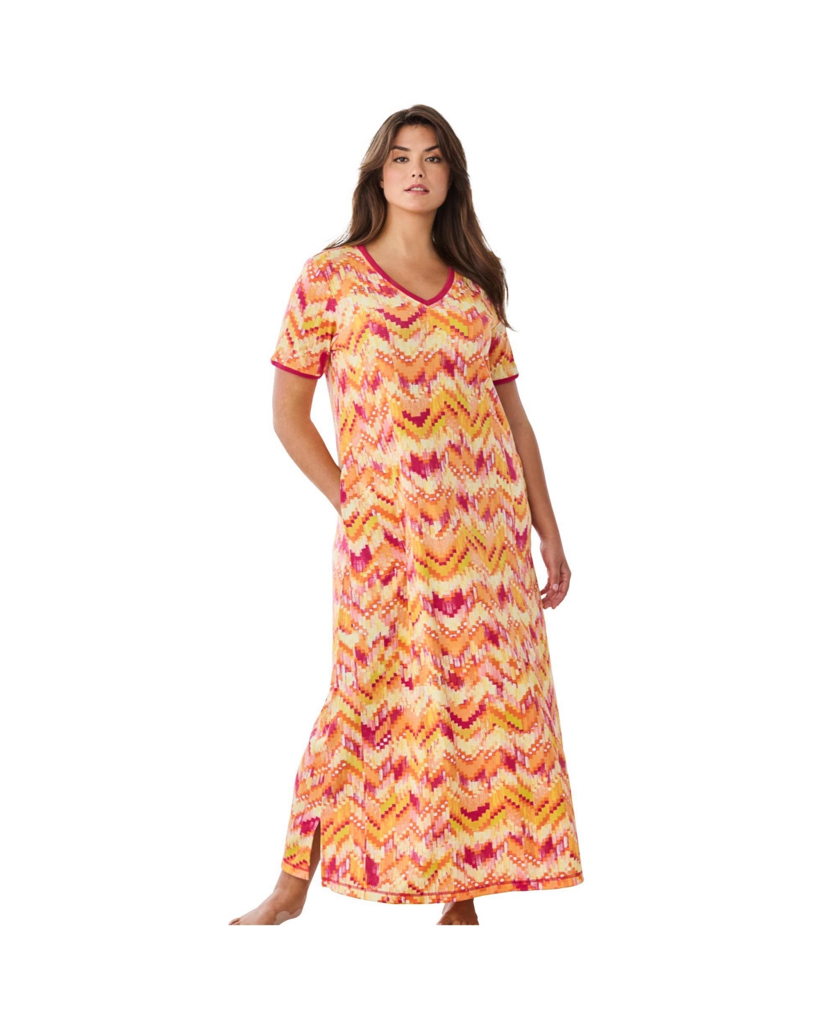 Click here for Dreams & Co. Petite Long T-Shirt Lounger - Sunset... prices