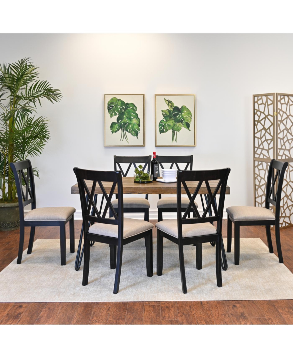 Click here for Streamdale Furniture 7-Piece Dining Set  Hairpin D... prices