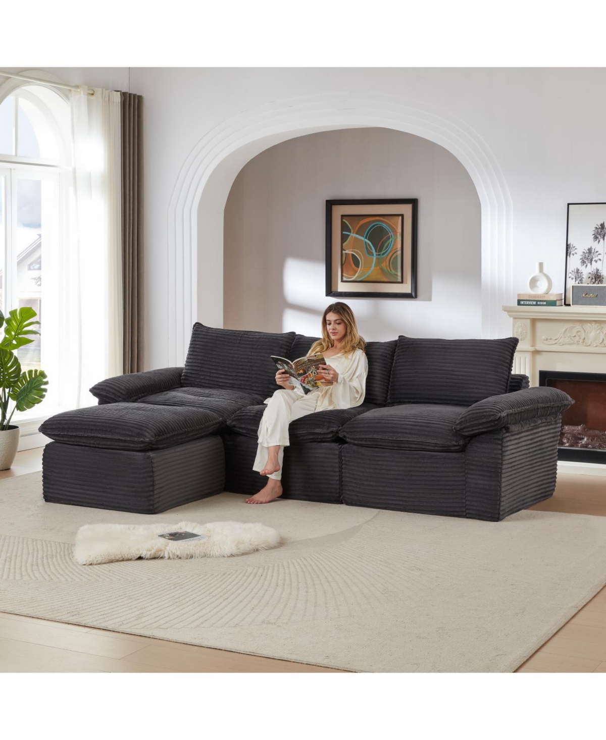 Click here for Streamdale Furniture Modern corduroy cloud sofa  f... prices
