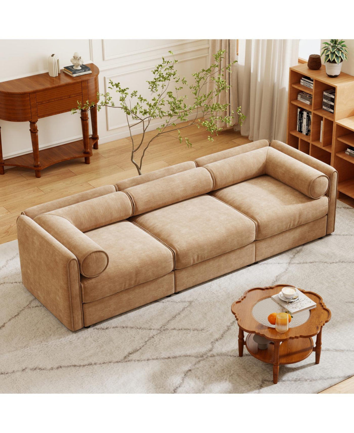 Click here for Streamdale Furniture Elegant Camel Chenille 3-Seat... prices