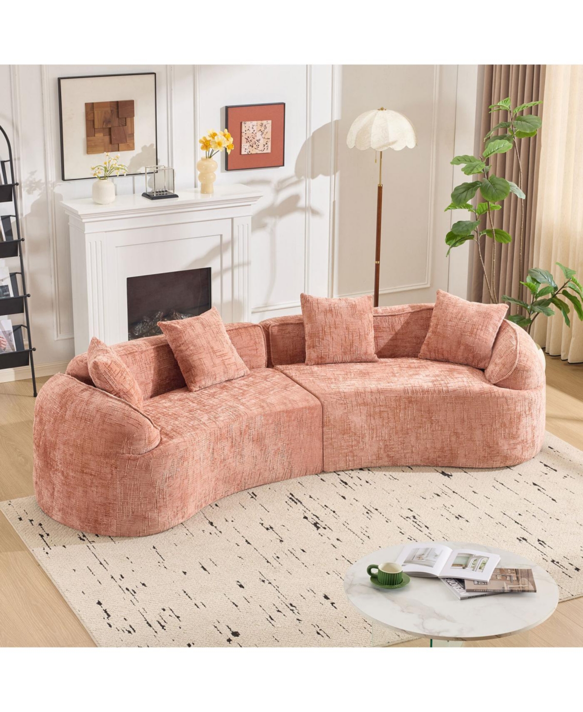 Click here for Streamdale Furniture Pink Curved Compressed Sofa... prices