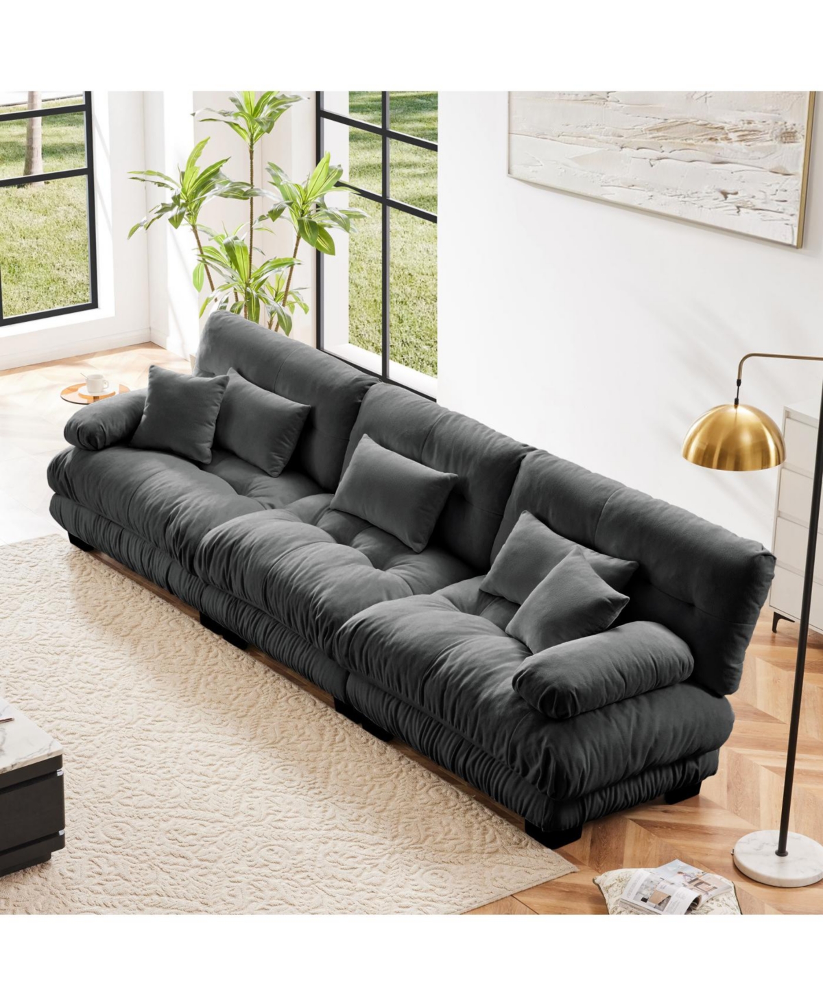 Click here for Streamdale 3-Seater Chenille Sectional Sofa - Soft... prices