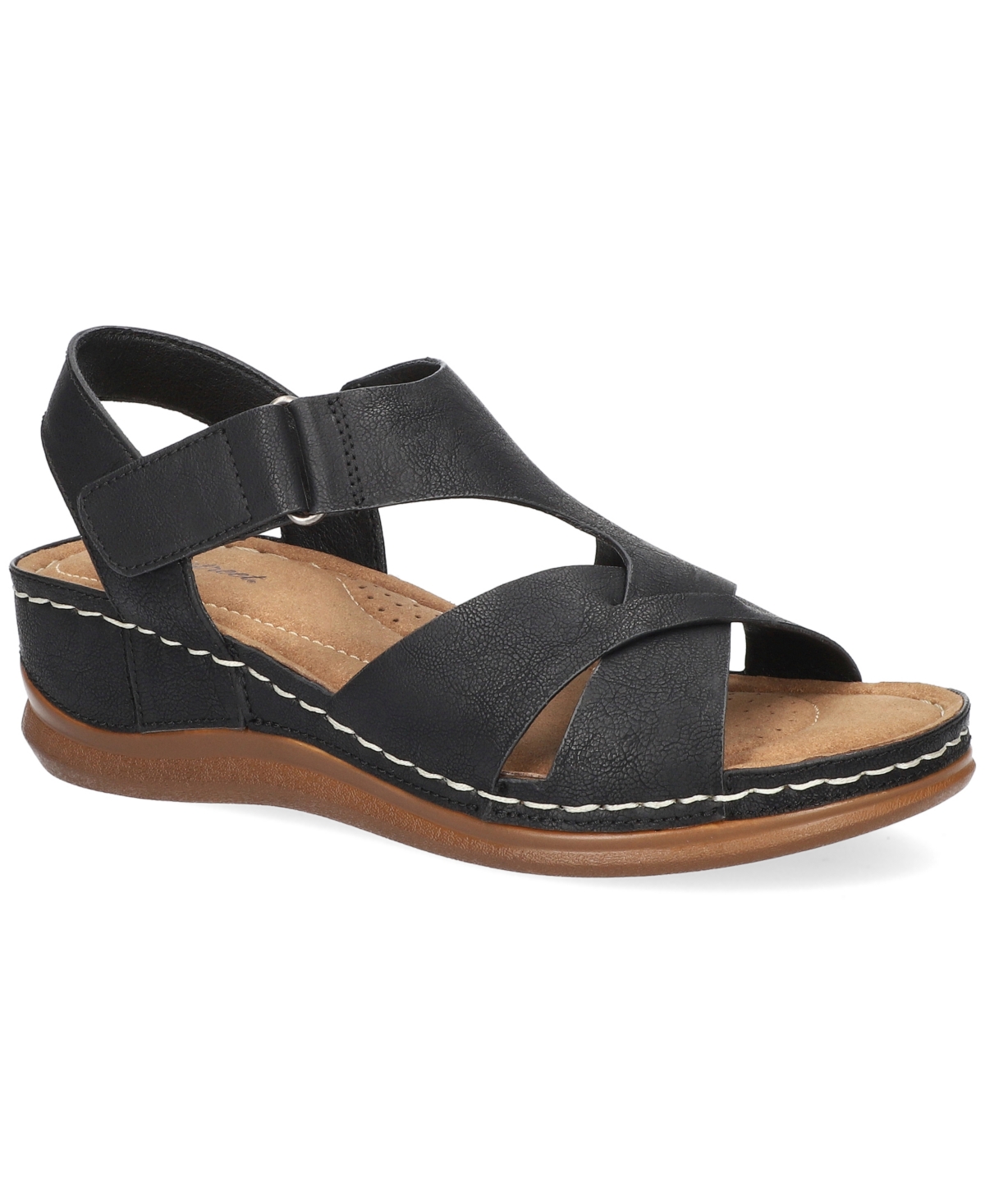 Click here for Easy Street Womens Lani Wedge Sandals - Black prices