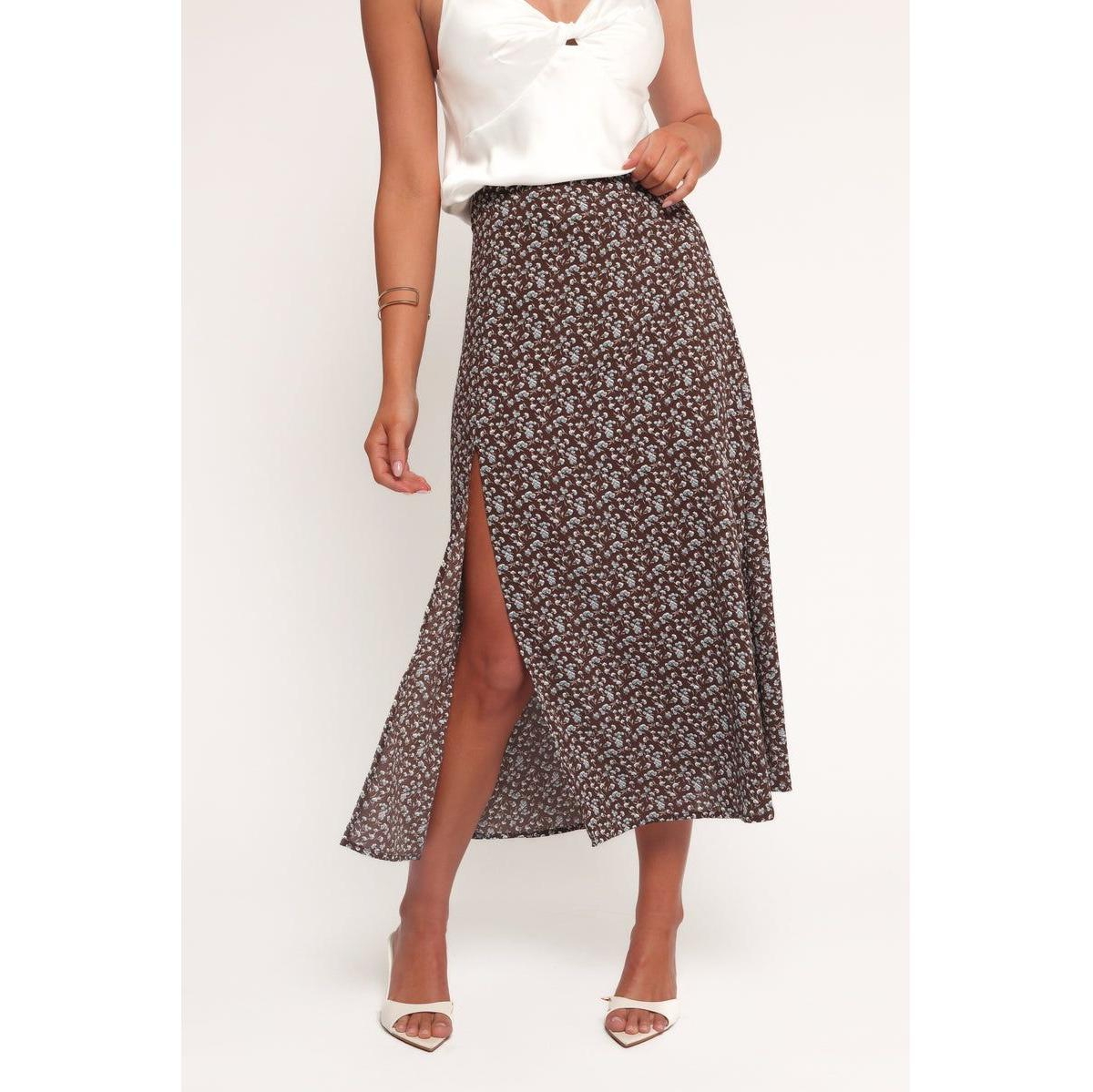 Click here for Petal and Pup Womens Willow Midi Skirt - Brown blu... prices