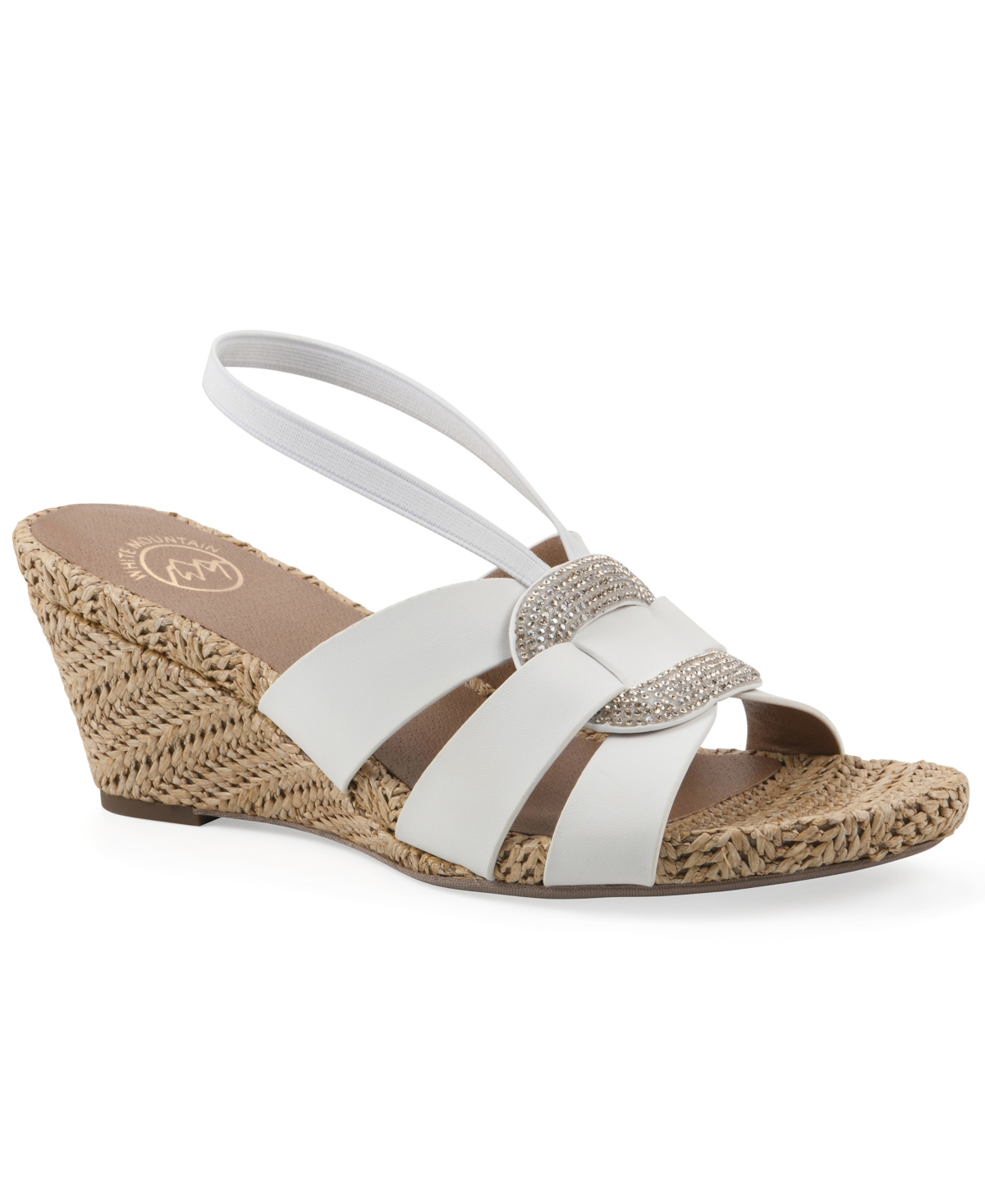 Click here for White Mountain Womens Atavi Wedge Sandals - White prices