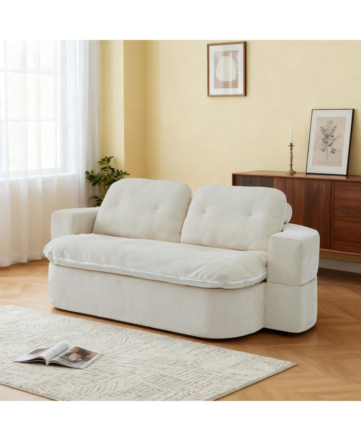 Click here for Streamdale Furniture Modern Floor Sofa with 2 Pill... prices