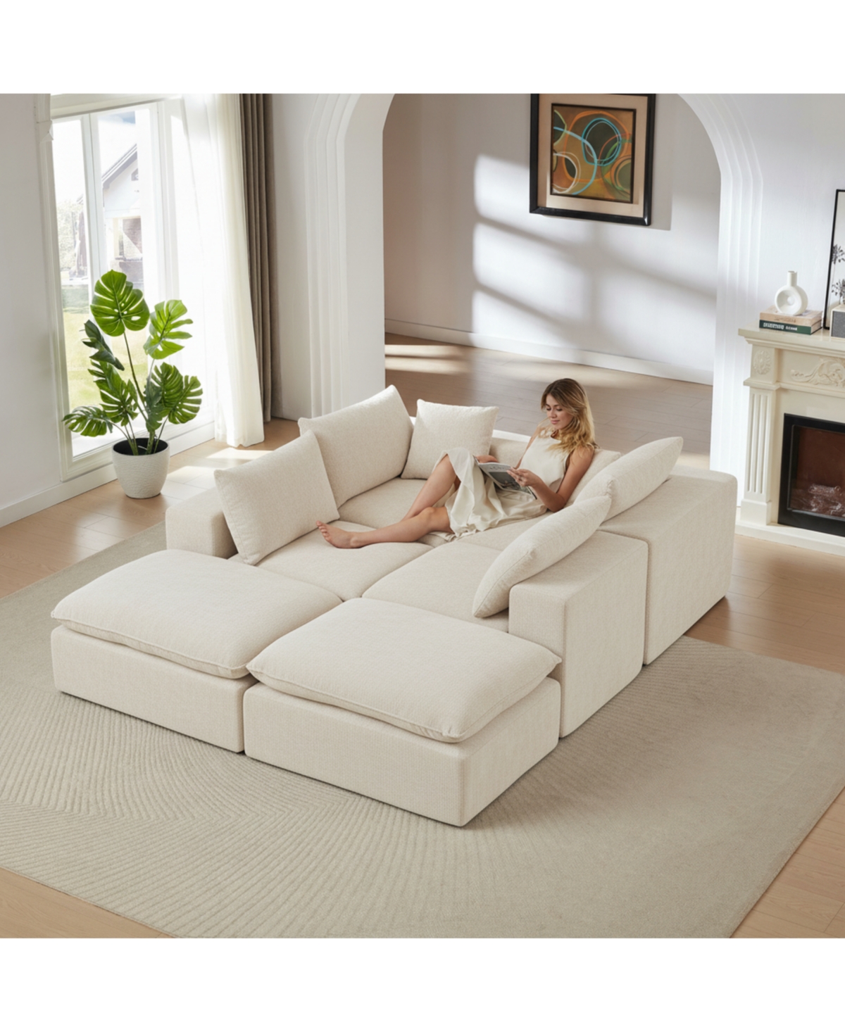 Click here for Streamdale Furniture Modern Chenille Cloud Sofa -... prices