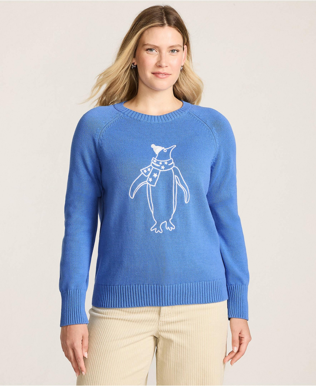 Click here for Lands End Womens Drifter Embroidered Raglan Crew N... prices