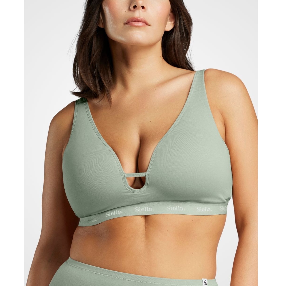 Click here for Siella Womens Organic Cotton Plunge Foam Bra - Sag... prices