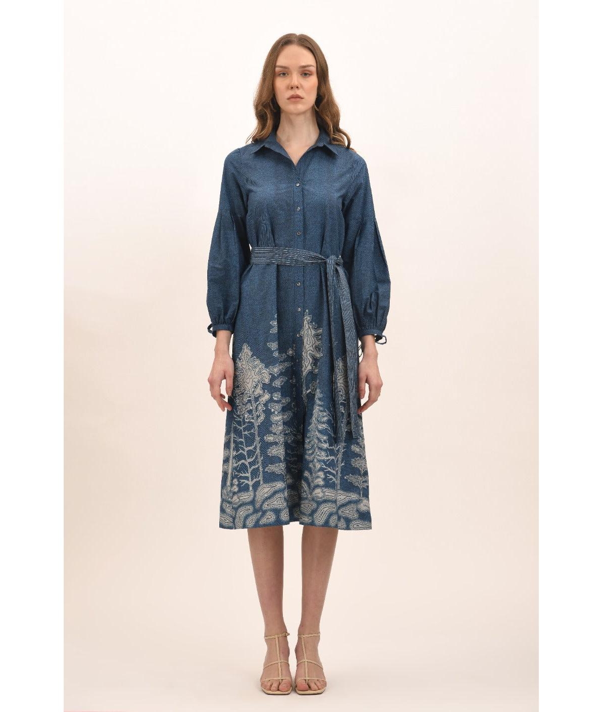 Click here for Celina Moon Womens Alicia Midi Shirt Dress - Blue... prices