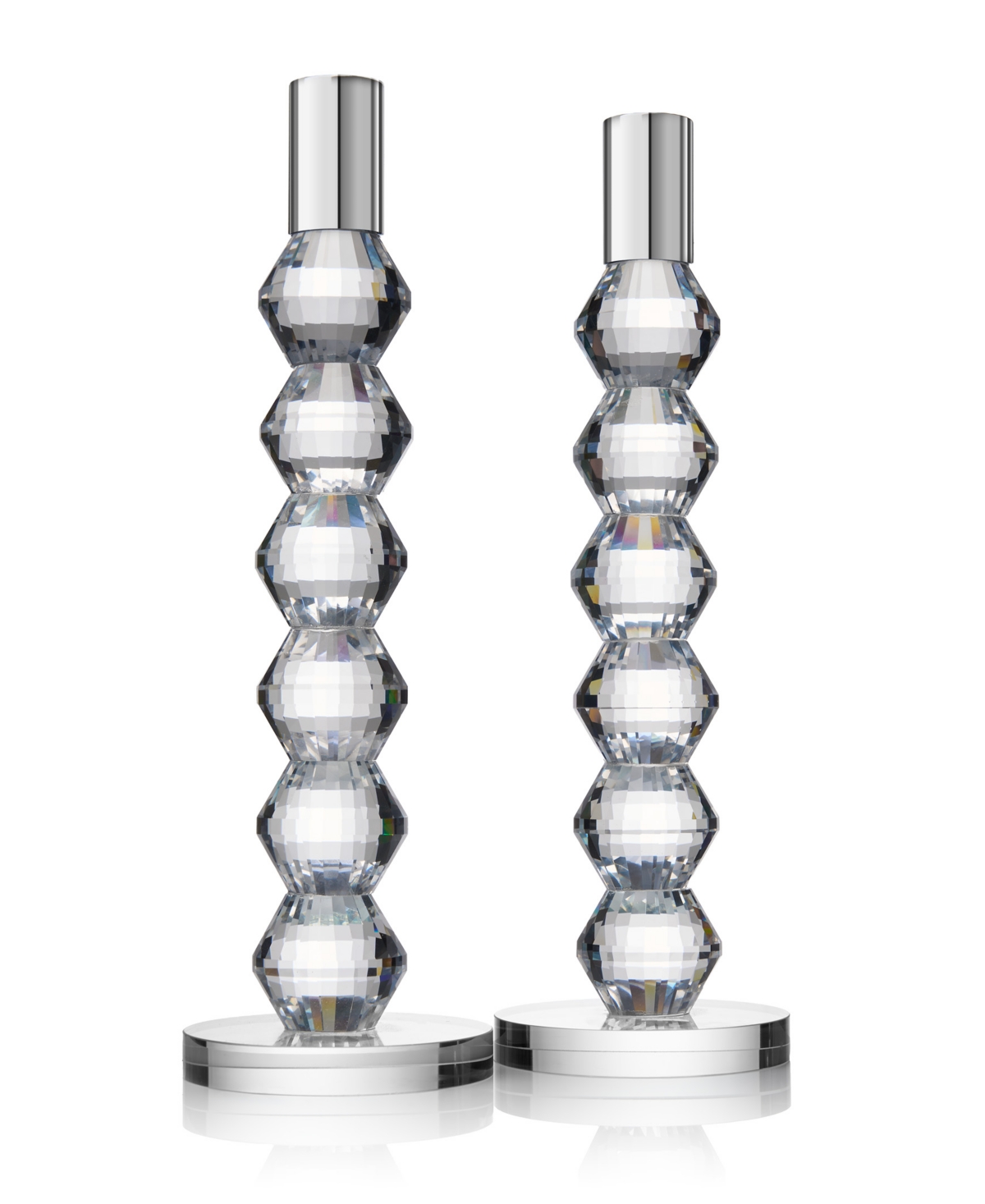 Click here for Philip Whitney Reed Clear Candlesticks  Set of 2 -... prices