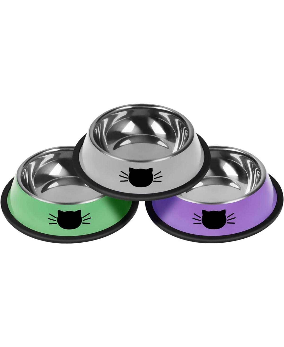 Click here for Wopet 3 Non Slip Stainless Steel Cat Food Bowls Un... prices