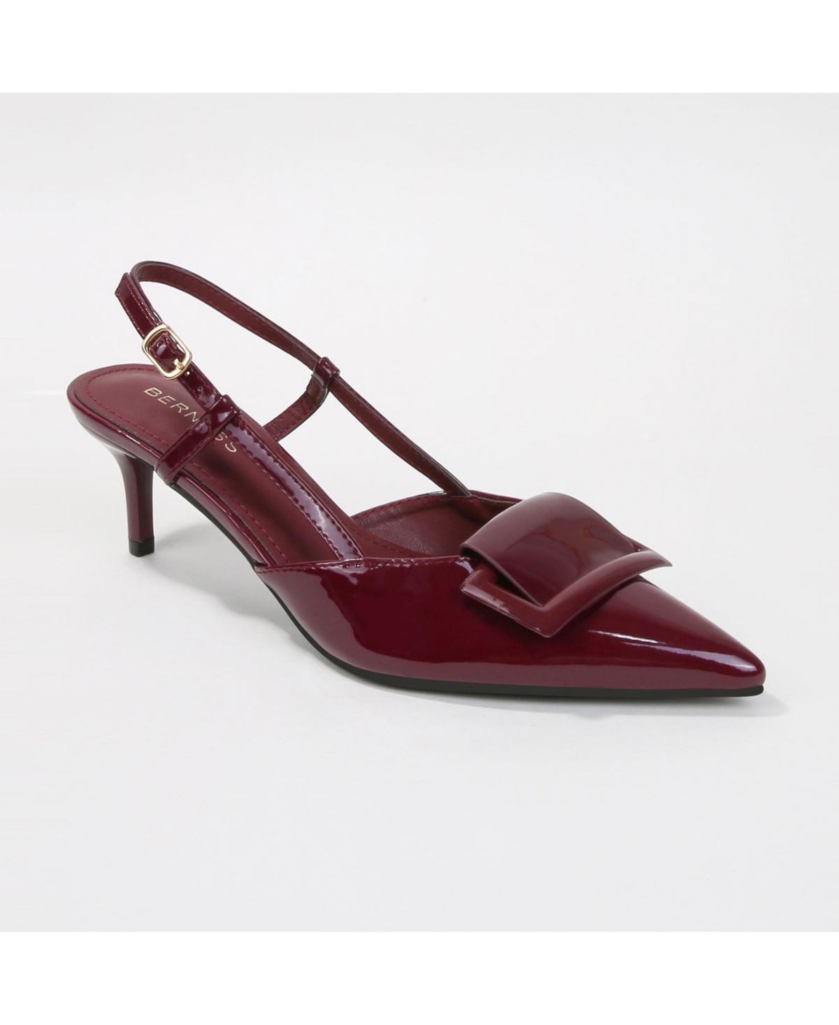 Click here for Berness Womens Vava Patent Buckle Slingbacks - Win... prices