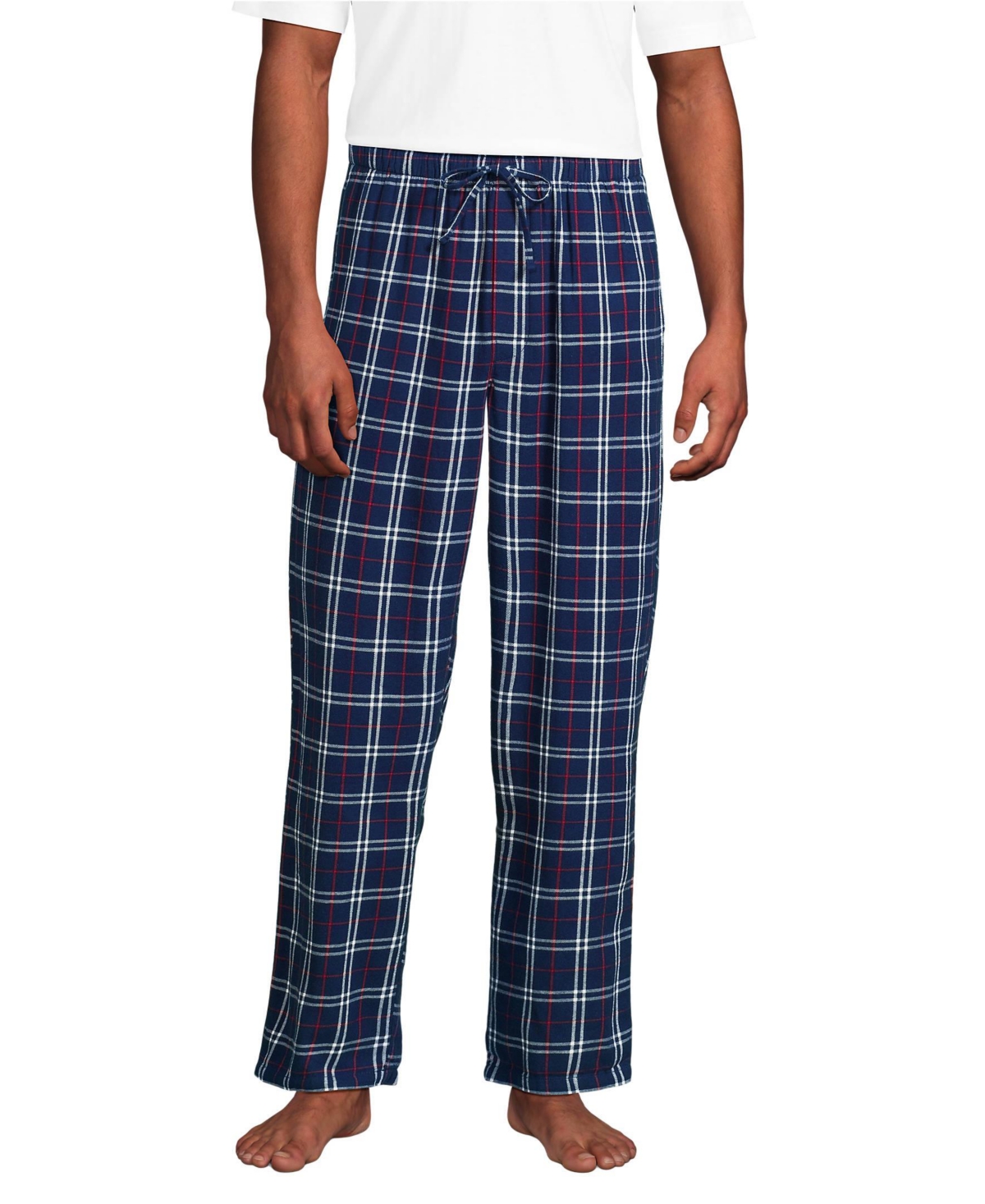 Click here for Lands End Mens Flannel Pajama Pants - Deep sea nav... prices