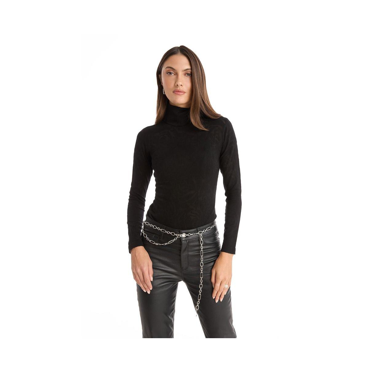 Click here for The Noli Shop Womens Alina Rose Turtleneck Top - B... prices
