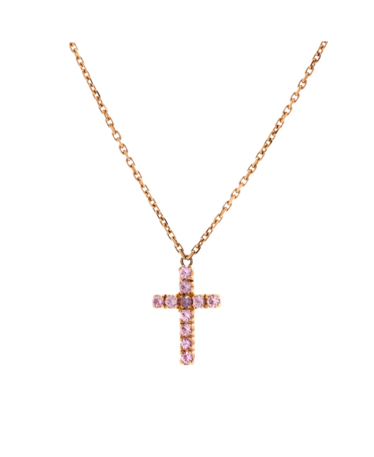 Click here for Pre-Owned Cartier Cross Pendant Necklace - 18k ros... prices