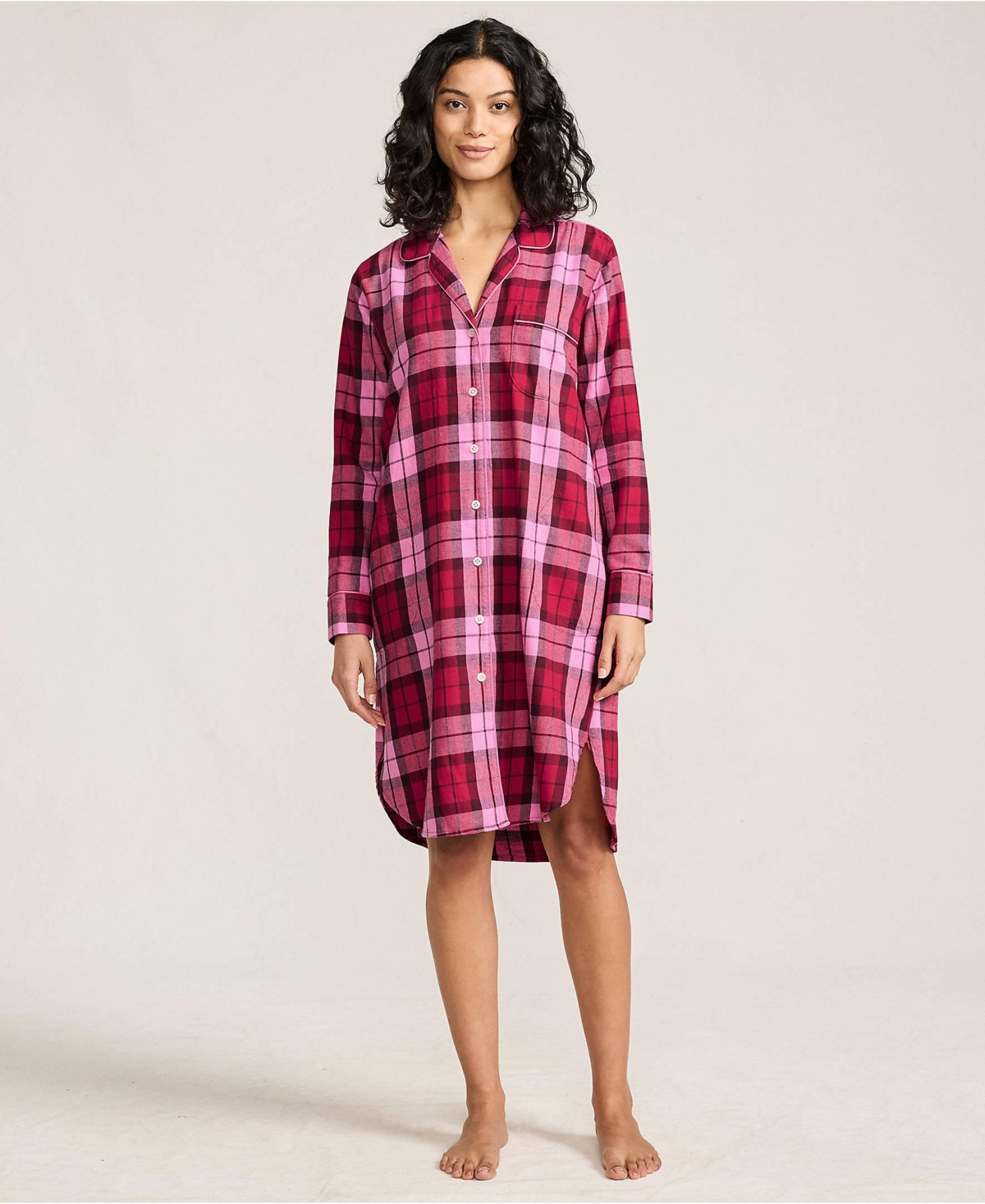 Click here for Lands End Womens Flannel Long Sleeve Sleepshirt Ni... prices