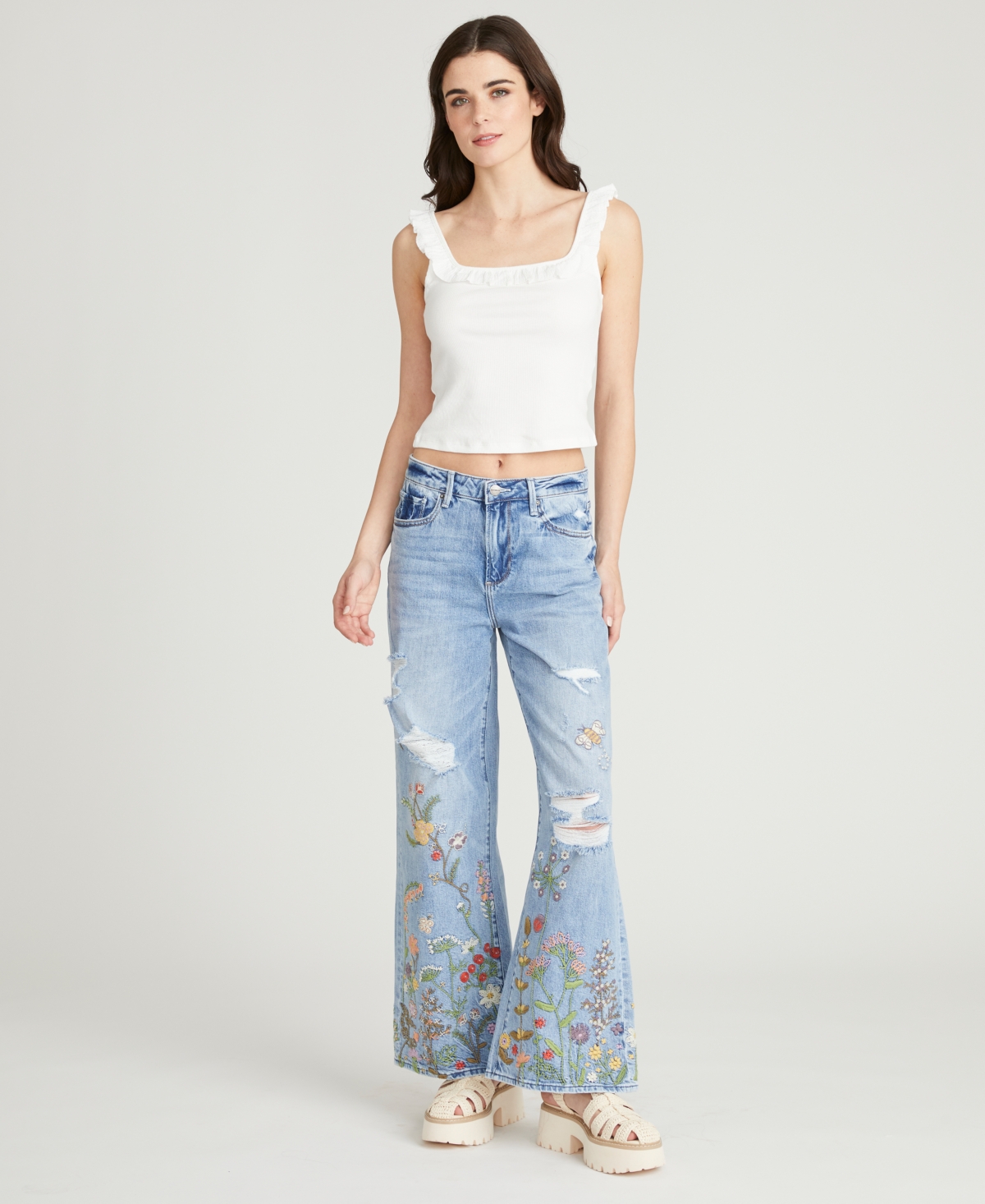 Click here for Driftwood Womens Marlena Floral Field Embroidered... prices