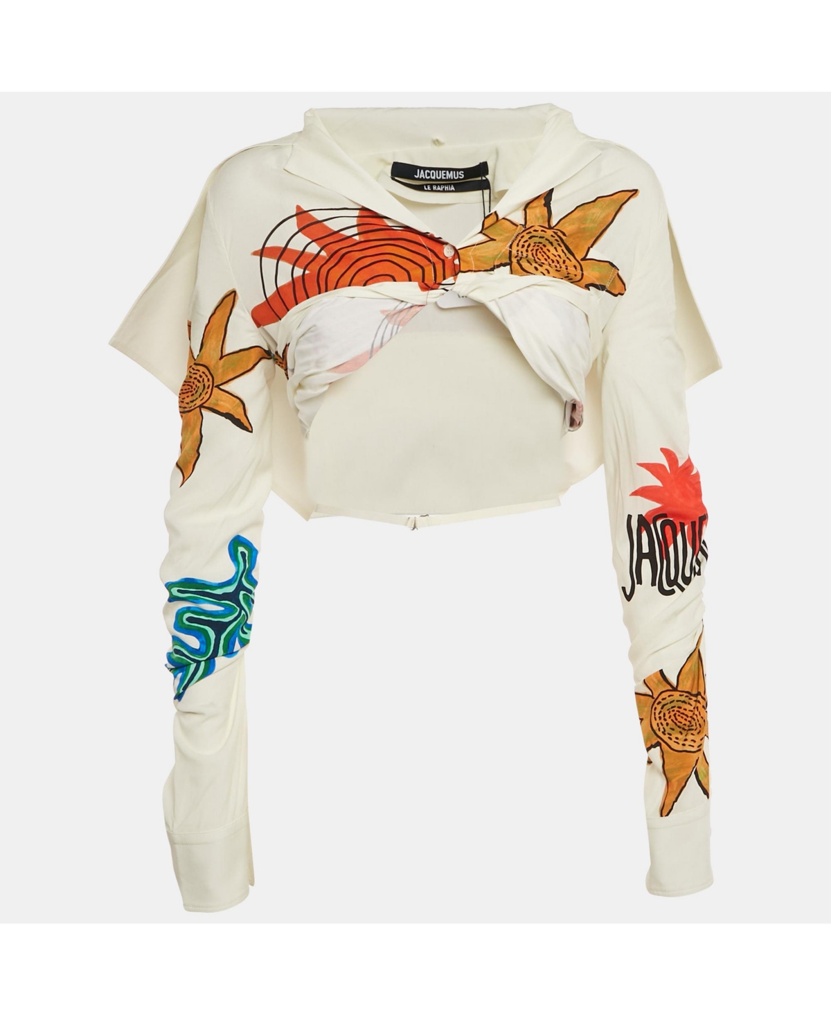 Click here for Pre-Owned Jacquemus Womens White Printed La Chemis... prices