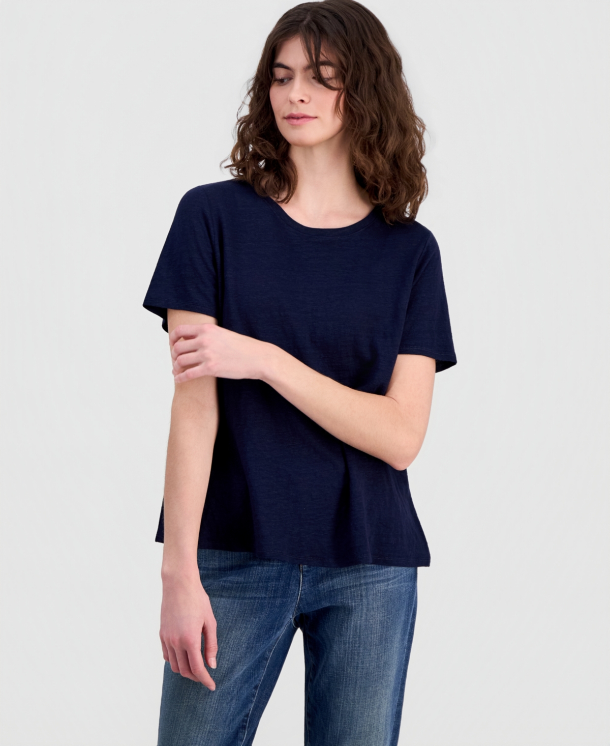 Click here for Eileen Fisher Womens Linen Jersey Crewneck T-Shirt... prices