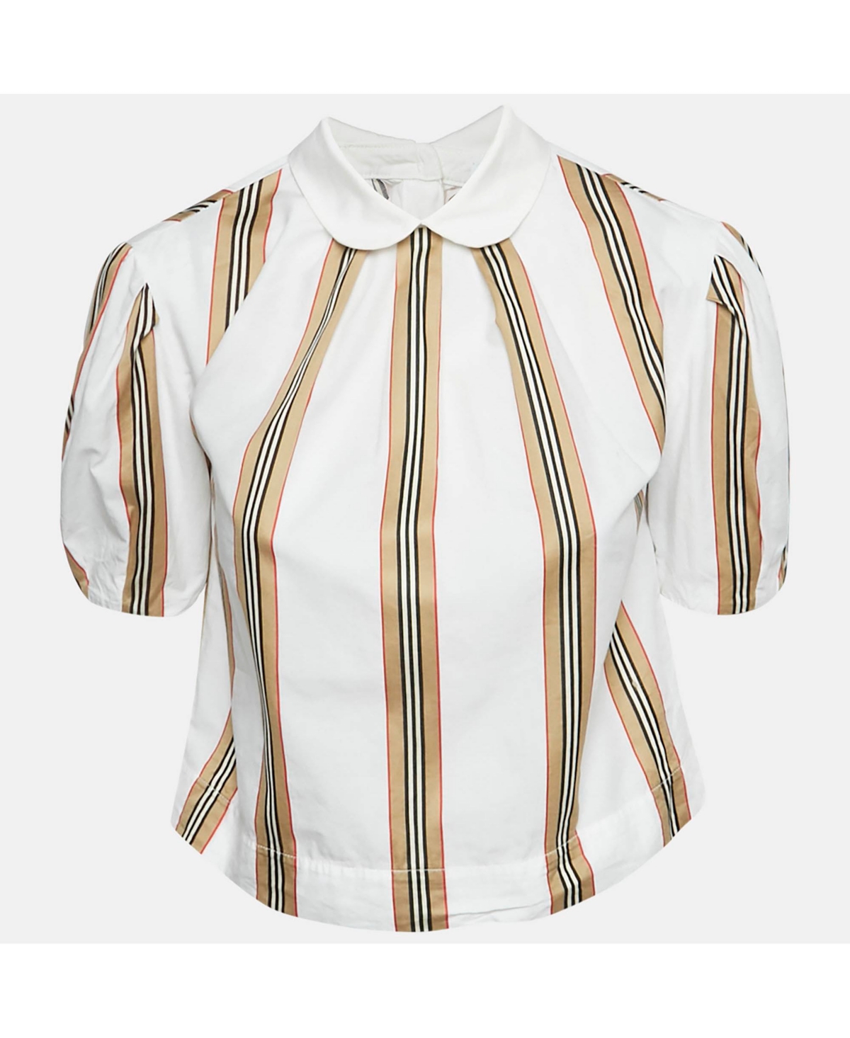 Click here for Pre-Owned Burberry Womens White Cotton Nova Stripe... prices