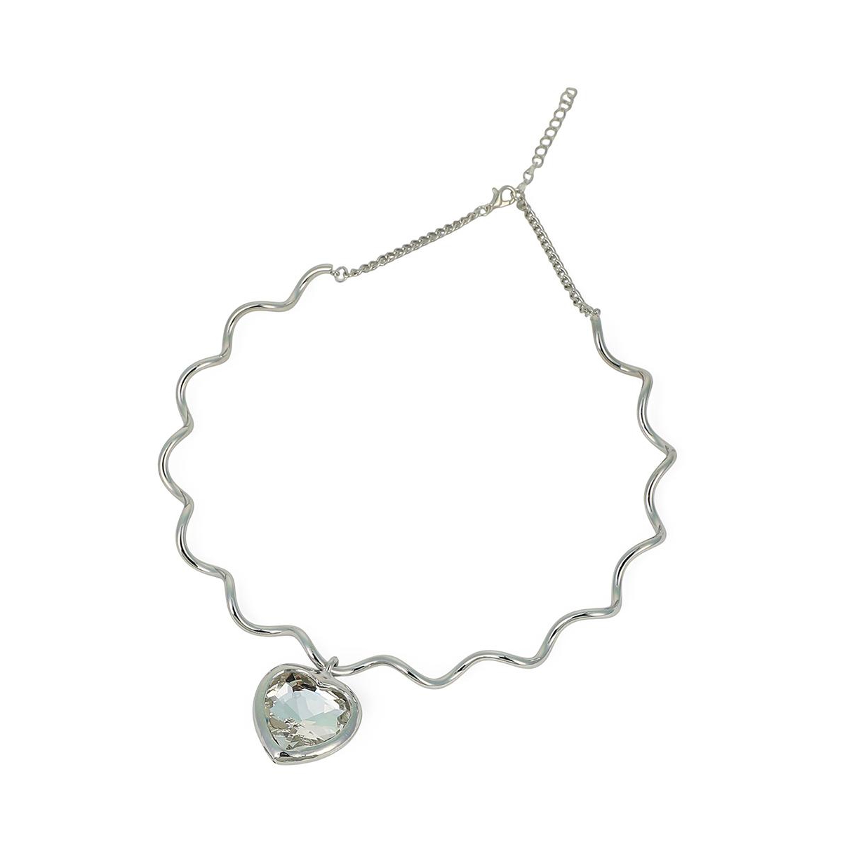 Click here for Sohi Womens The Coil-Coeur Collar Necklace - Chrom... prices